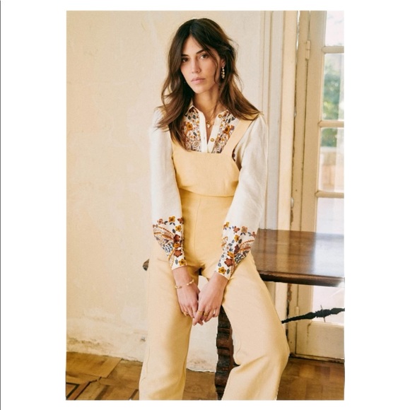 Sezane | Pants & Jumpsuits | Sezane Rosanne Jumpsuit In Cream Size 4 ...